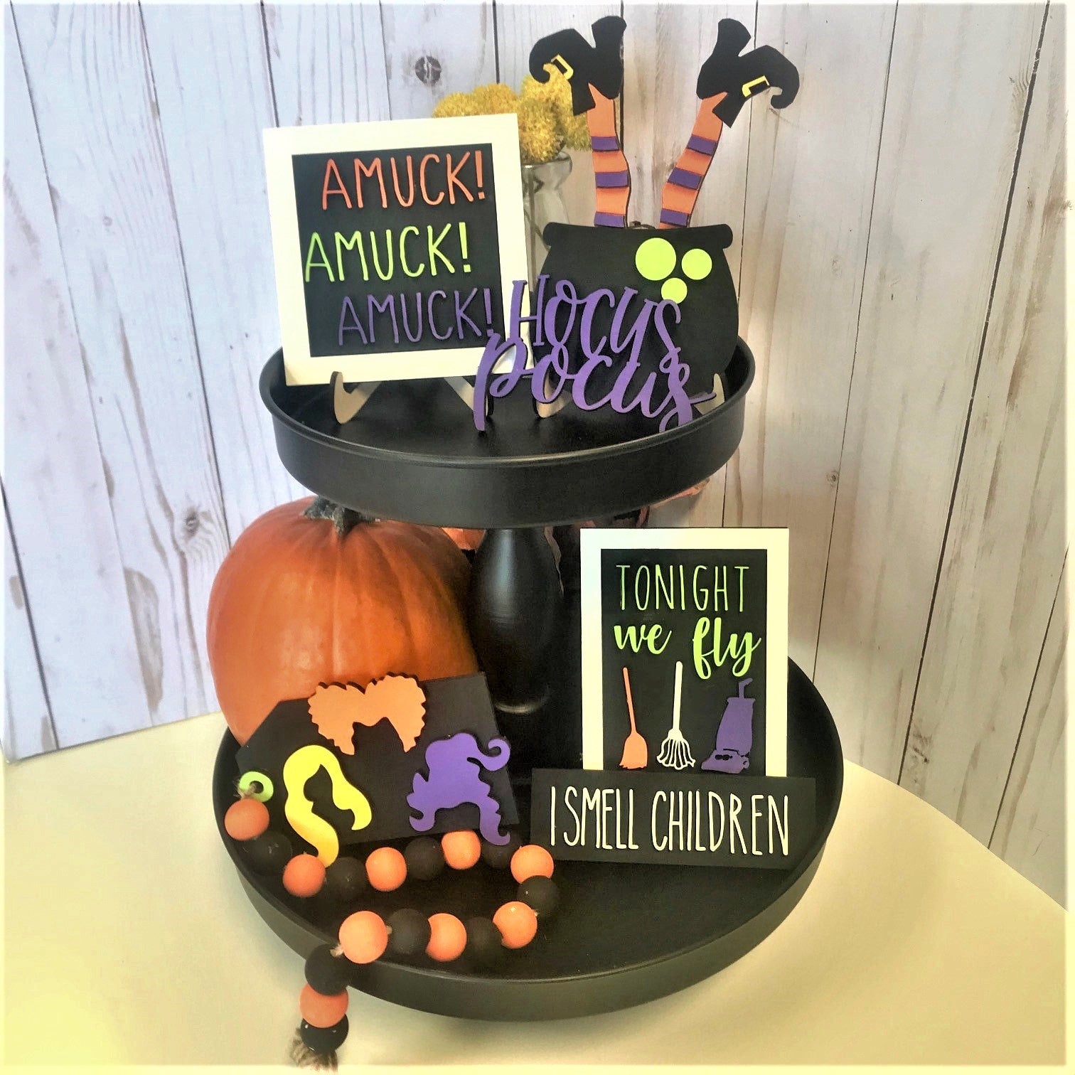 Hocus Pocus Themed Tiered Tray Decor | craft & vinyl studio